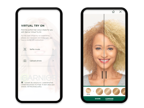 Test out all our Garnier shades with Hair color Virtual Try-on