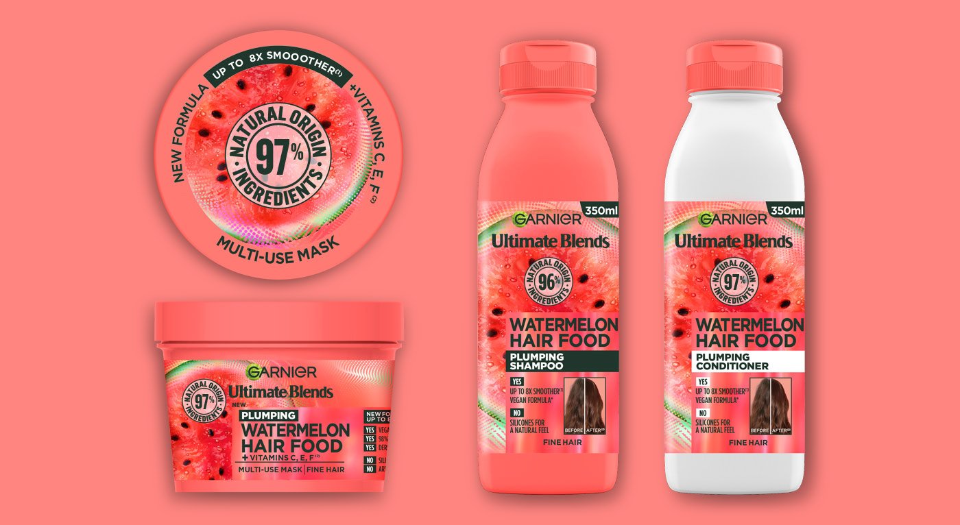 New Watermelon Hair Food Range | Products For Fine Hair | Garnier