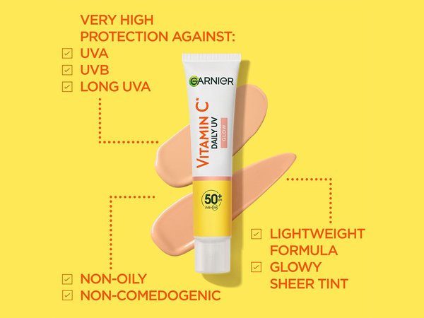 Vitamin C Brightening Sheer Glow Fluid SPF50 | Daily UV | Garnier UK