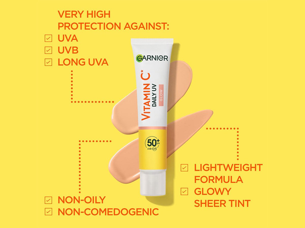 Vitamin C Brightening Sheer Glow Fluid SPF50 | Daily UV | Garnier UK