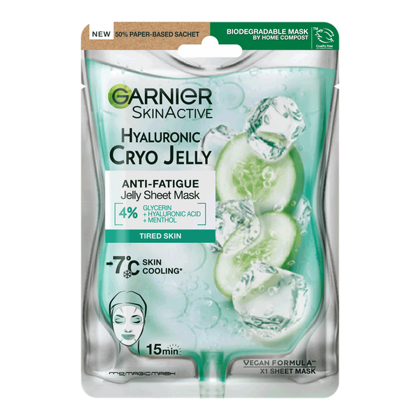 Cryo Jelly Anti-Fatigue Hyaluronic Acid Jelly Sheet Mask | Garnier UK