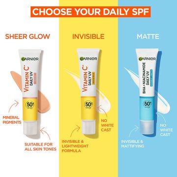 Vitamin C Daily UV Brightening Invisible Fluid SPF50 | Garnier UK