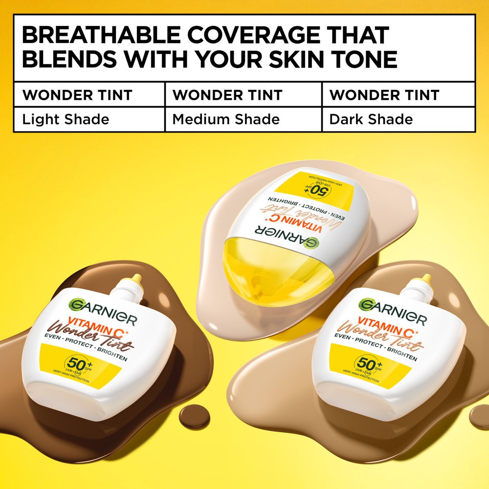 Garnier Vitamin C* Wonder Tint SPF50+, Light Shade