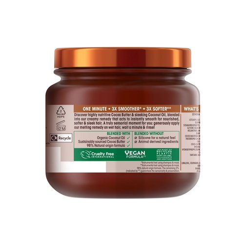 Coconut Oil & Cocoa Butter Smoothing Hair Remedy Mask | Garnier UK