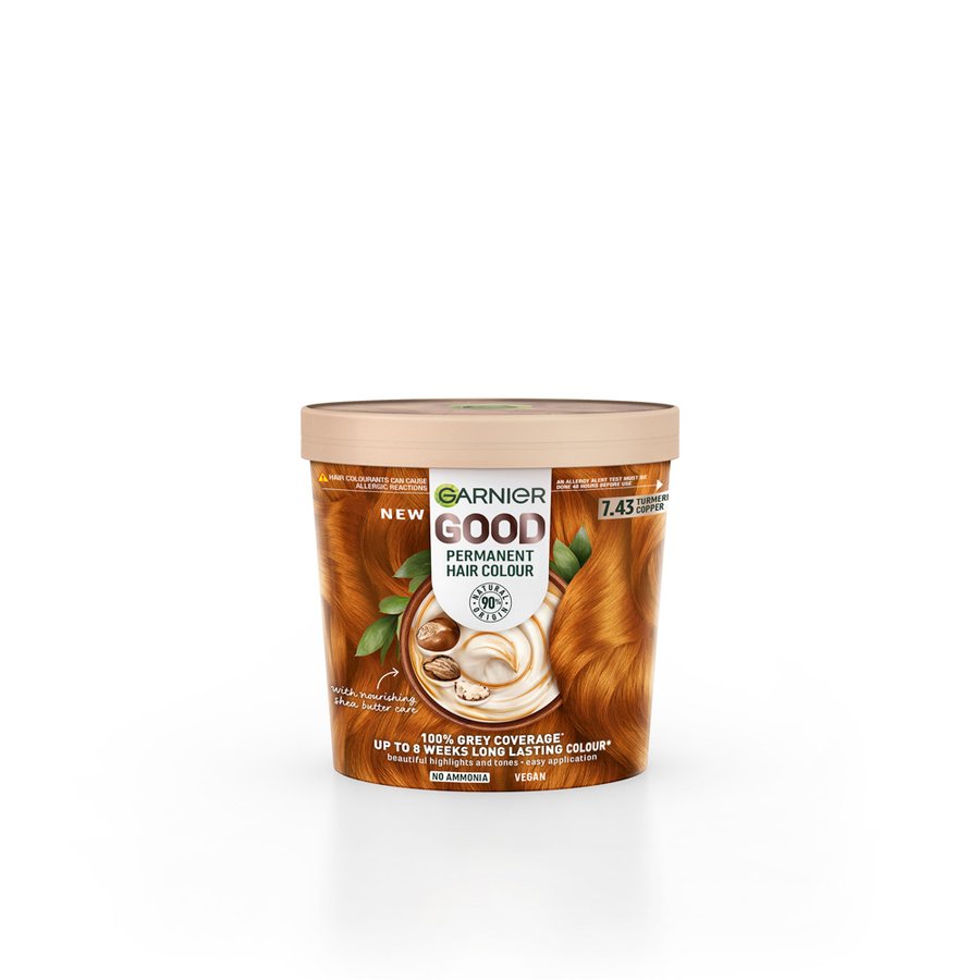 Good Permanent Hair Colour Mask | 7.43 Turmeric Copper | Garnier UK