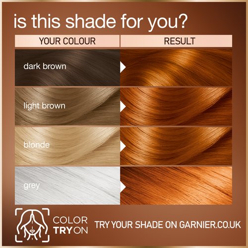 Good Permanent Hair Colour Mask | 7.43 Turmeric Copper | Garnier UK