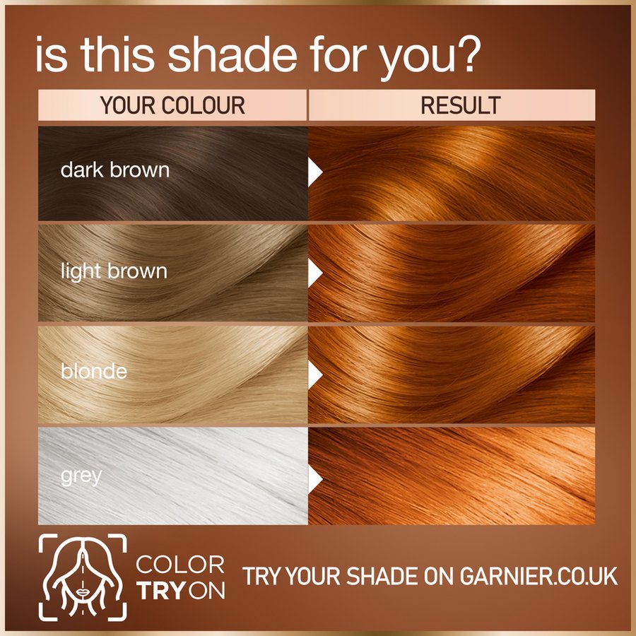 Good Permanent Hair Colour Mask | 7.43 Turmeric Copper | Garnier UK