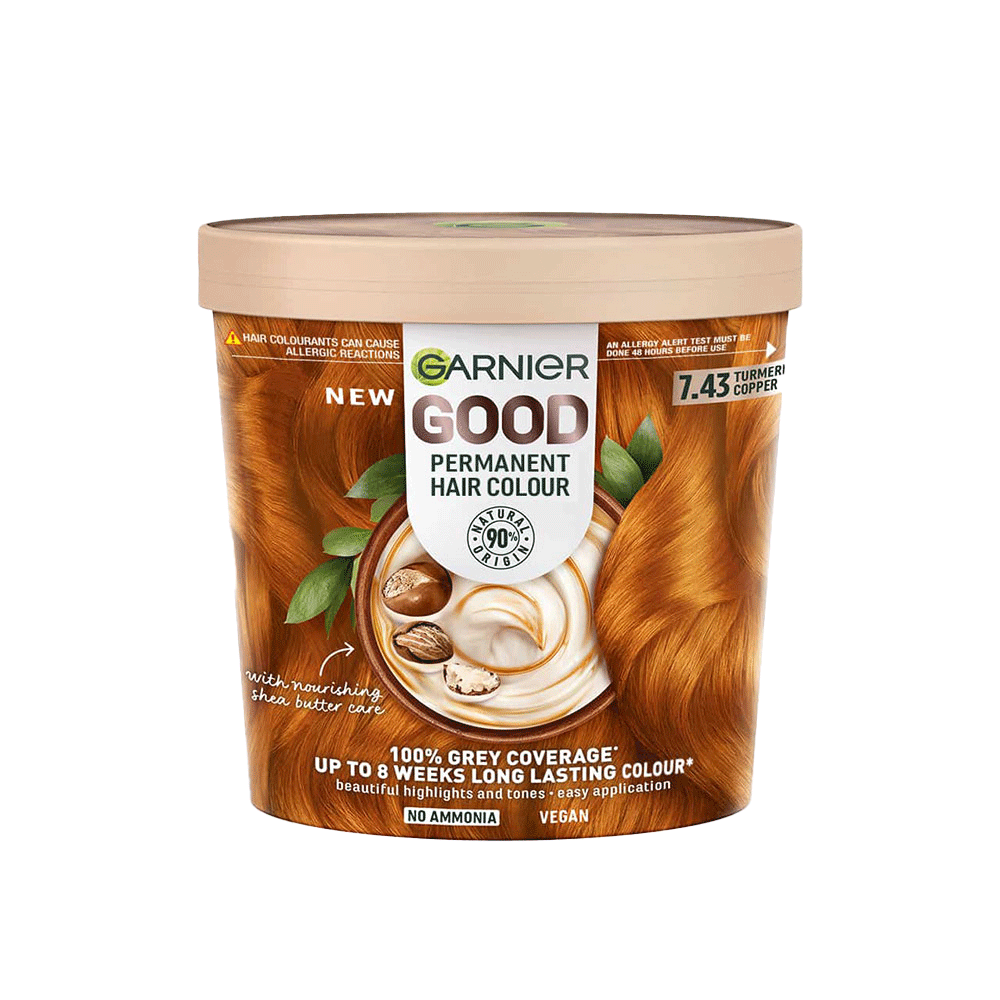Good Permanent Hair Colour Mask | 7.43 Turmeric Copper | Garnier UK