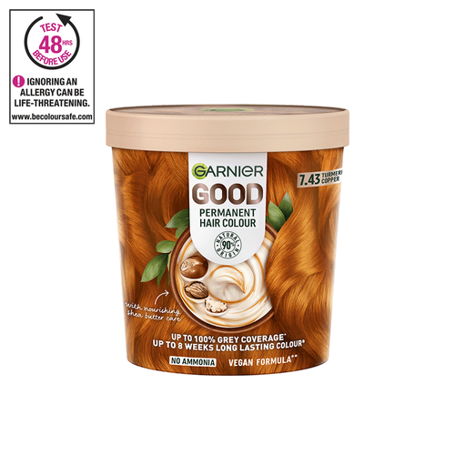 Good Permanent Hair Colour Mask | 7.43 Turmeric Copper | Garnier UK
