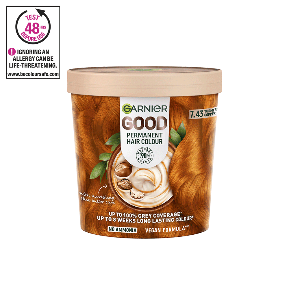 Good Permanent Hair Colour Mask | 7.43 Turmeric Copper | Garnier UK