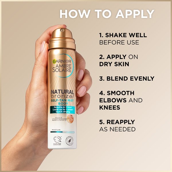Natural Bronzer Medium Self-Tan Mist | Ambre Solaire | Garnier UK