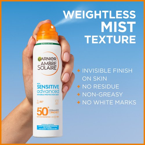 SPF 50+ Sensitive Advanced Dry Mist Sun Spray | Ambre Solaire Sensitive ...
