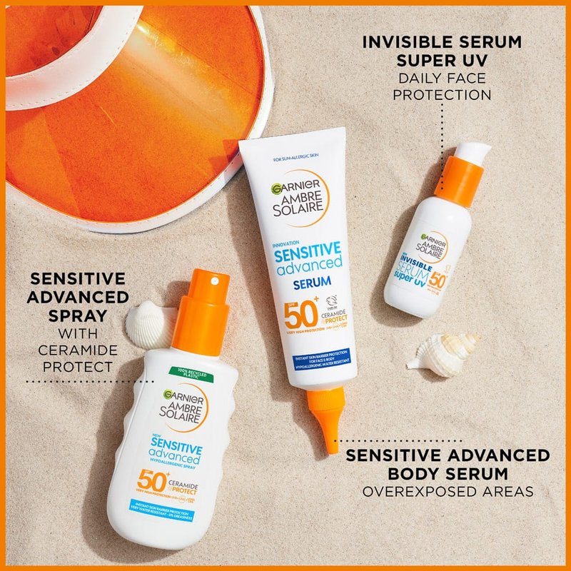 Ambre Solaire Sensitive Advanced Serum Face & Body SPF50 | Garnier UK