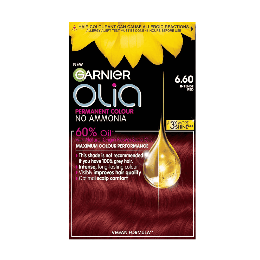 Olia 6.60 Intense Red Permanent Hair Colour | Garnier UK